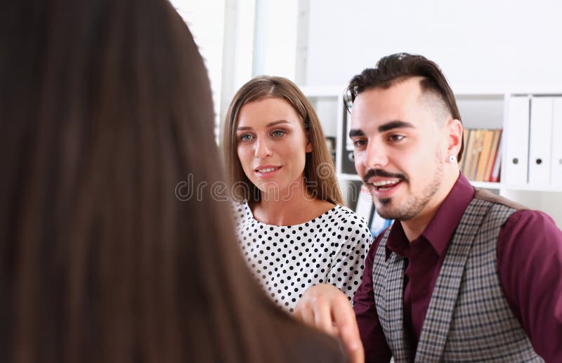 Group of People Sit in Office Deliberate Problem Stock Image - Image of ...