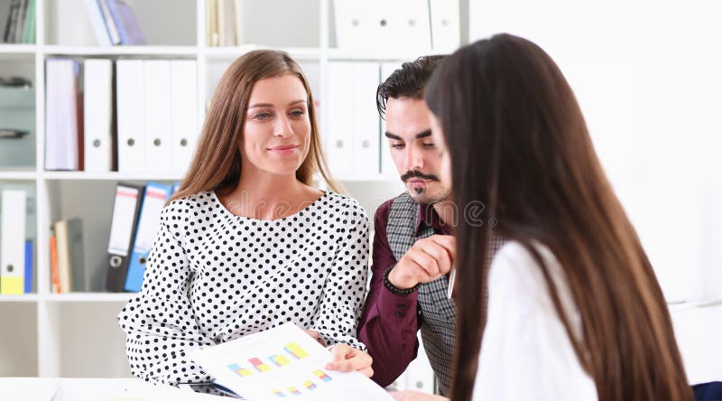 Group of People Sit in Office Deliberate Problem Stock Image - Image of ...