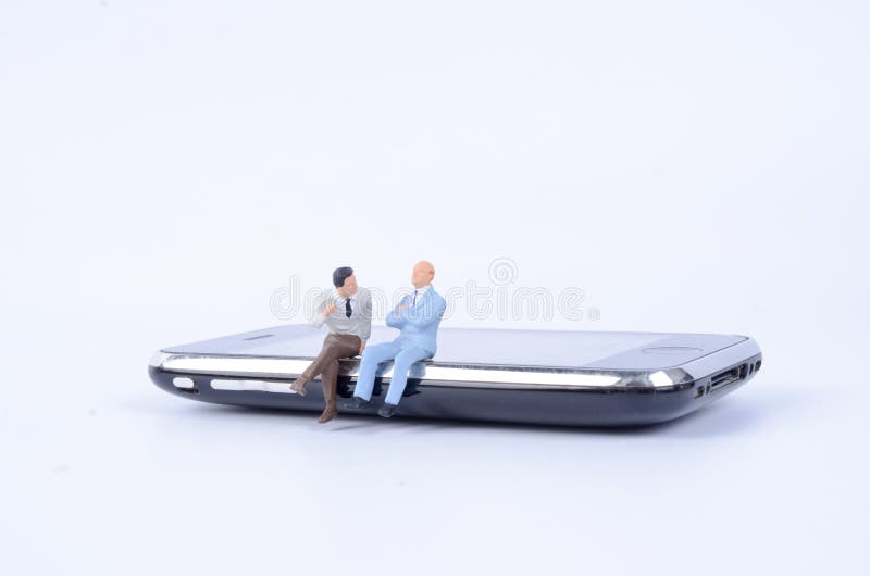 Group of People Sit on the Phone Stock Image - Image of protection ...