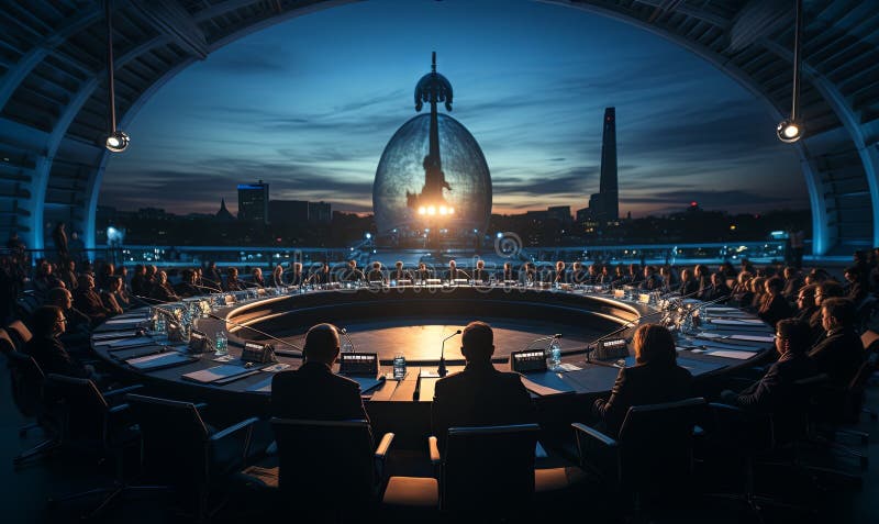 Group of People Sitting Around Round Table Stock Photo - Image of ...