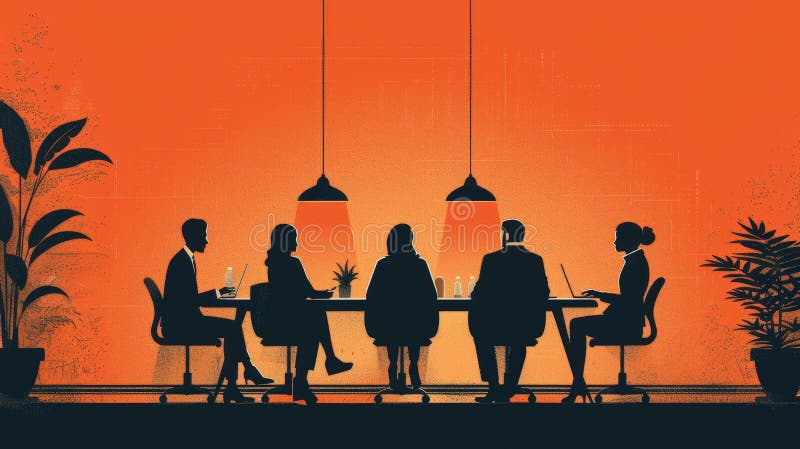 A Group of People are Sitting Around a Table in a Business Setting ...