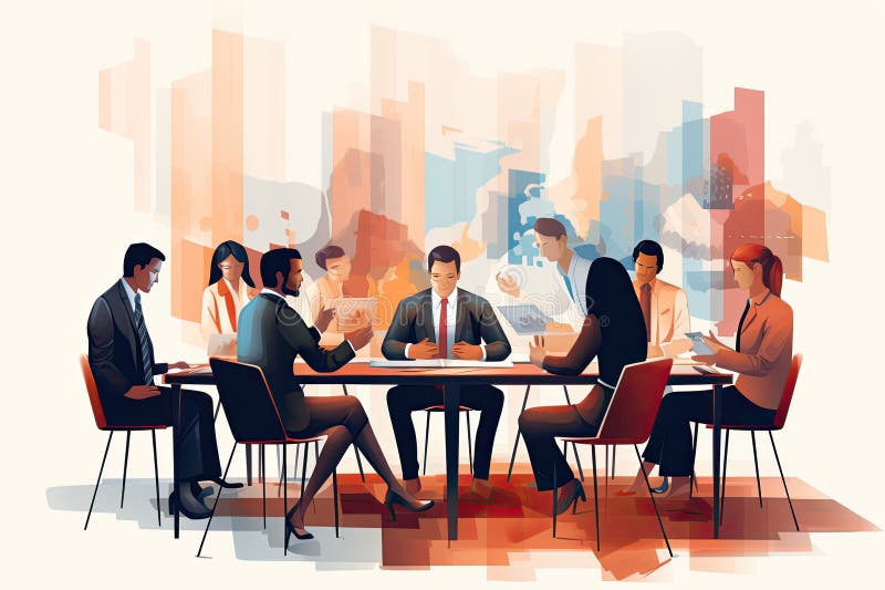 A Group of People are Sitting Around a Table, Engaged in a Panel ...