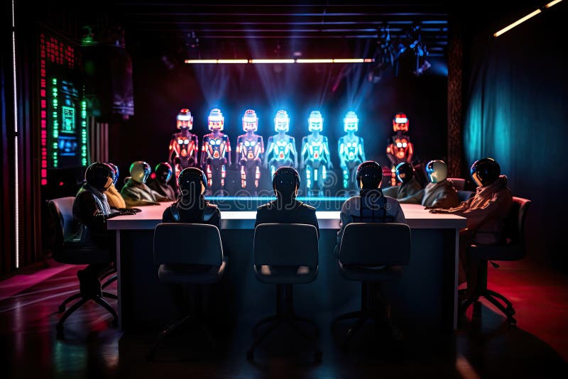 People Sitting At The Stage. Illustration Of Silhouettes Of Audience ...