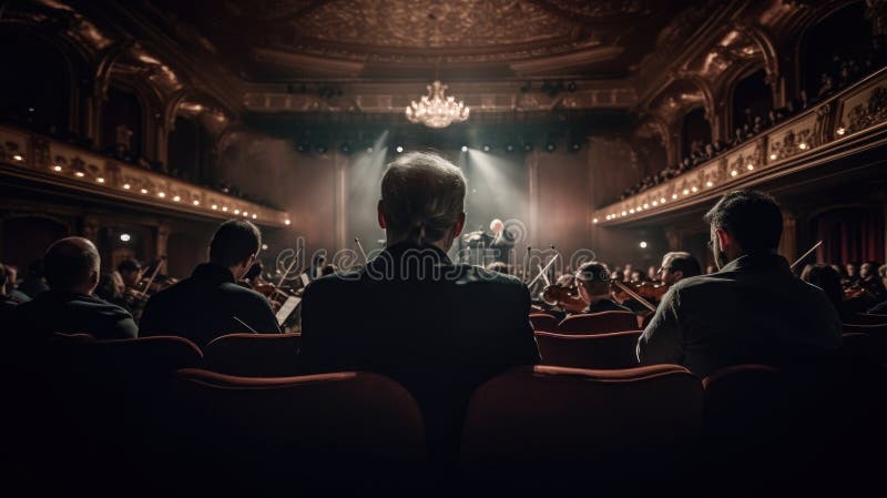 Group of People Sitting in an Auditorium Watching a Performance Stock ...