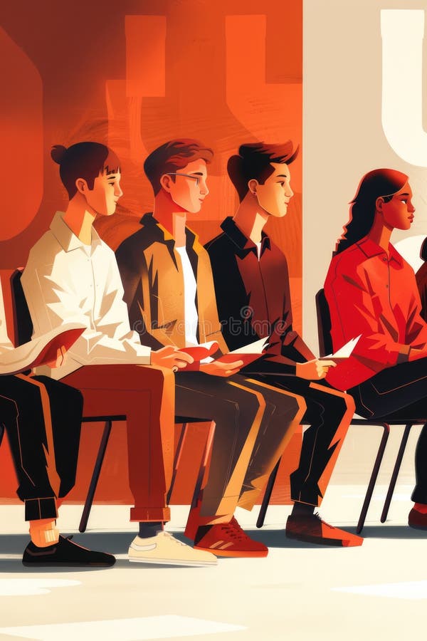 A Group of People Sitting Next To Each Other in a Social Setting Stock ...