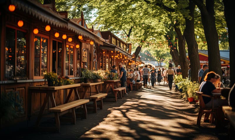 Group of People Sitting Outside Restaurant Stock Image - Image of ...