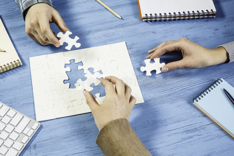 Finally finding solution stock image. Image of partnership - 107781161