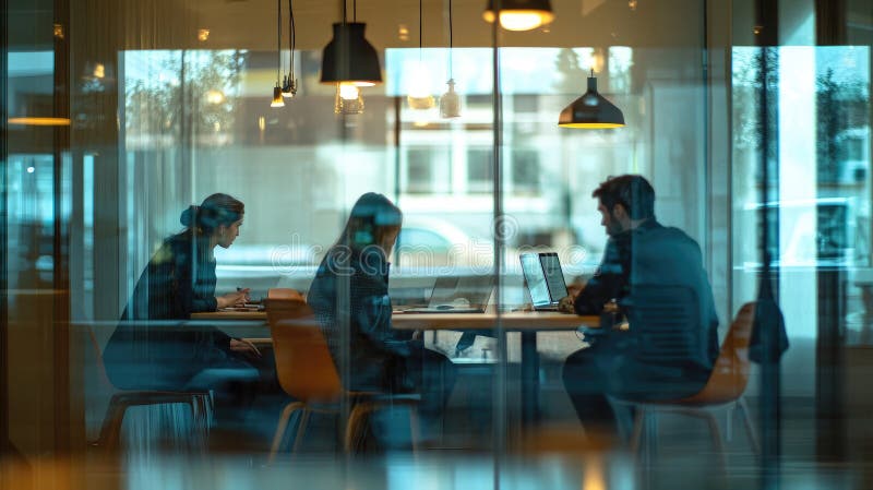 A Group of People are Sitting at a Table in a Conference Room Stock ...
