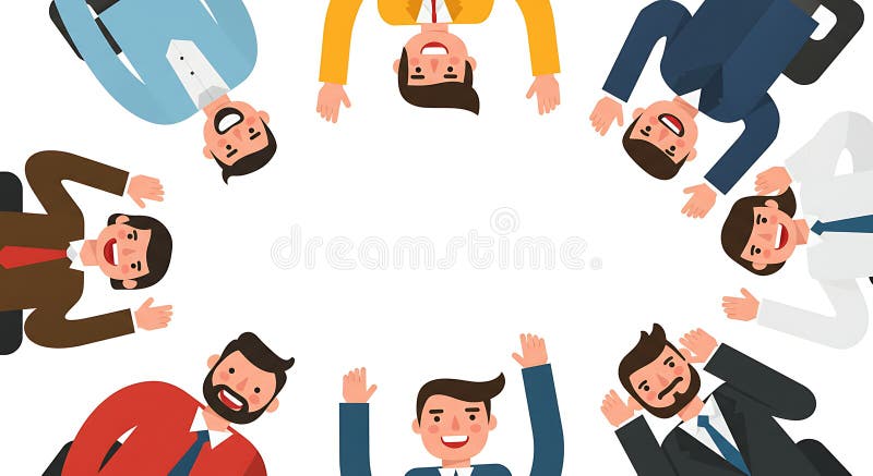 Happy Team Circle stock illustration. Illustration of diversity - 378148544