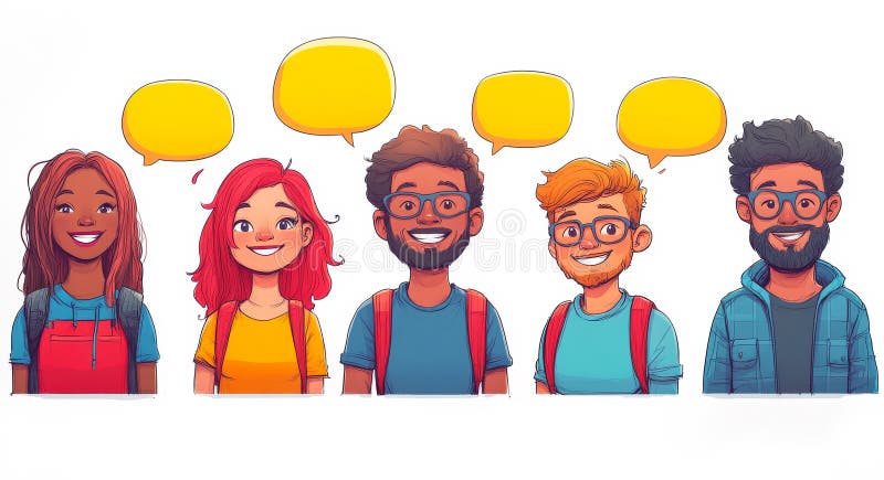 A Group of People are Smiling and Talking To Each Other Stock Image ...
