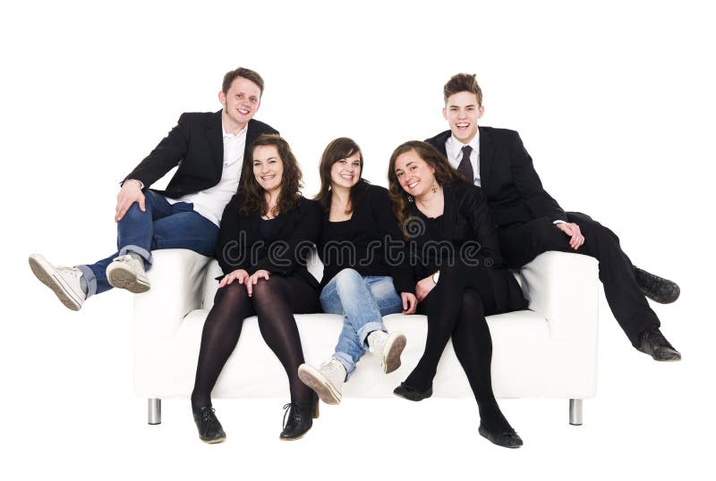 Group Of People In A Sofa - Free Photo from StockFreeImages