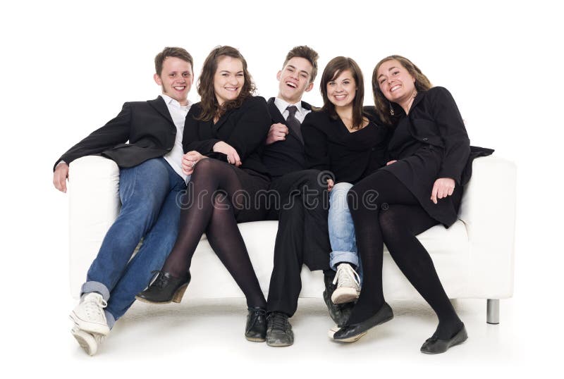 Group Of People In A Sofa - Free Photo from StockFreeImages