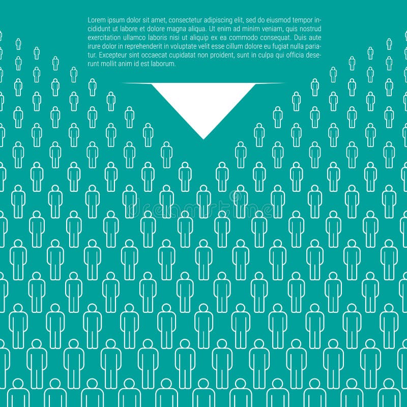 Soft Blue Vector People Crowd Background Made of Simple Line Icons ...