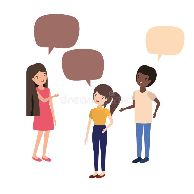 Group of People with Speech Bubble Character Stock Vector ...