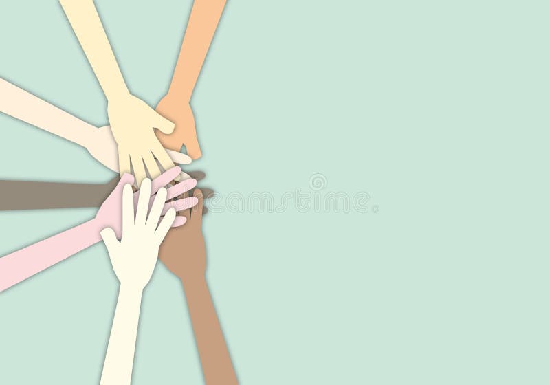 Group of People Stacking Hands Shows Unity and Teamwork. Stock ...