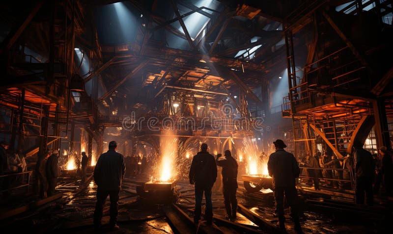 Group of People Standing Around Fire Pit Stock Image - Image of ...