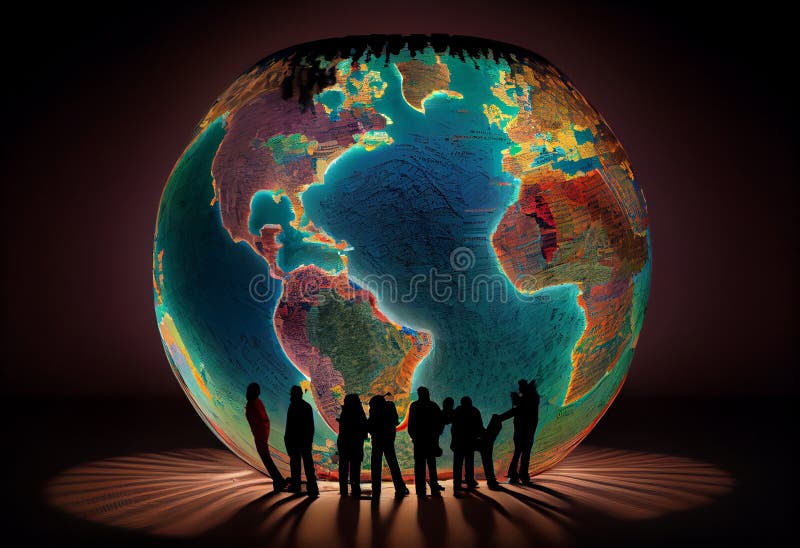 Person Standing Globe Africa Stock Illustrations – 53 Person Standing ...