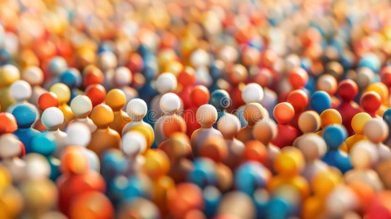 A Group of People Standing in a Crowd with Different Colored Dots, AI ...