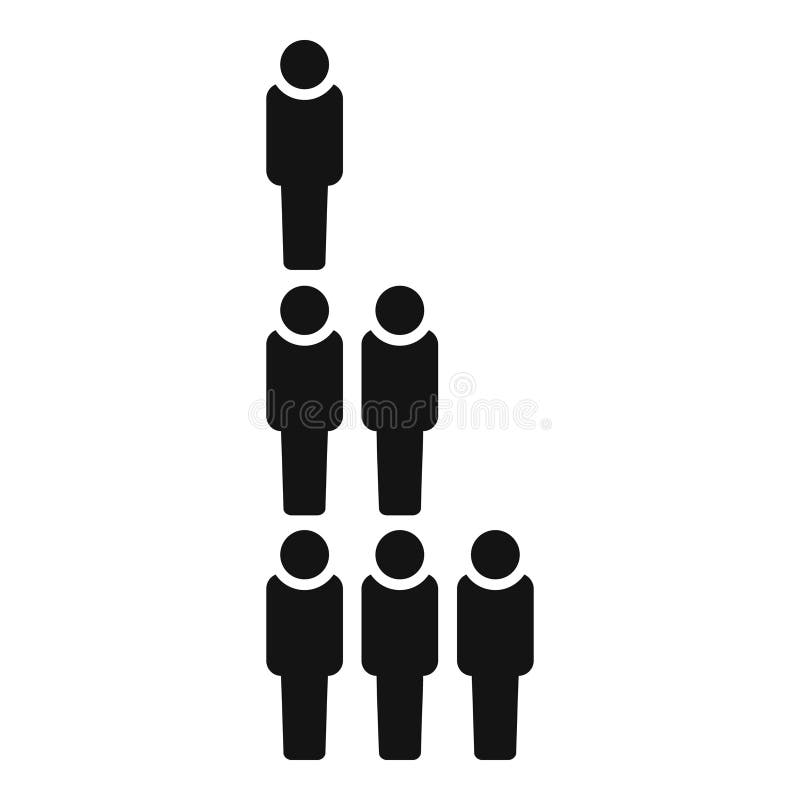 Group of People Standing Forming Pyramid Hierarchy Stock Vector ...