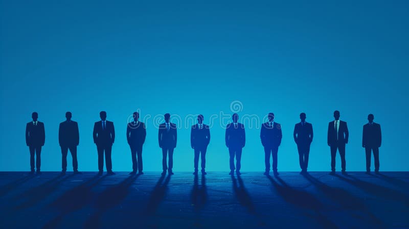 Group of People Standing in Front of Blue Wall Stock Photo - Image of ...