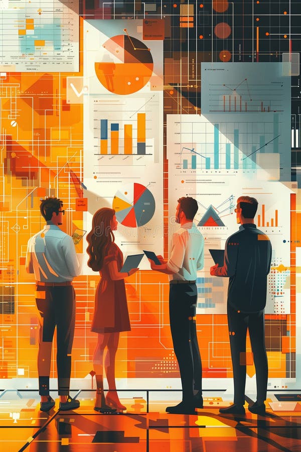 Group of People Standing in Front of Display Stock Image - Image of ...