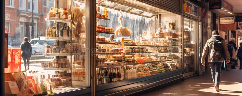 A Group of People Standing in Front of Shelves with Bottles in Alcohol ...