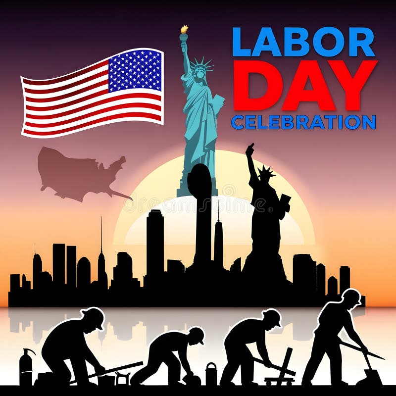 A Group of People Standing in Front of a Sign that Says "HAPPY LABOR ...