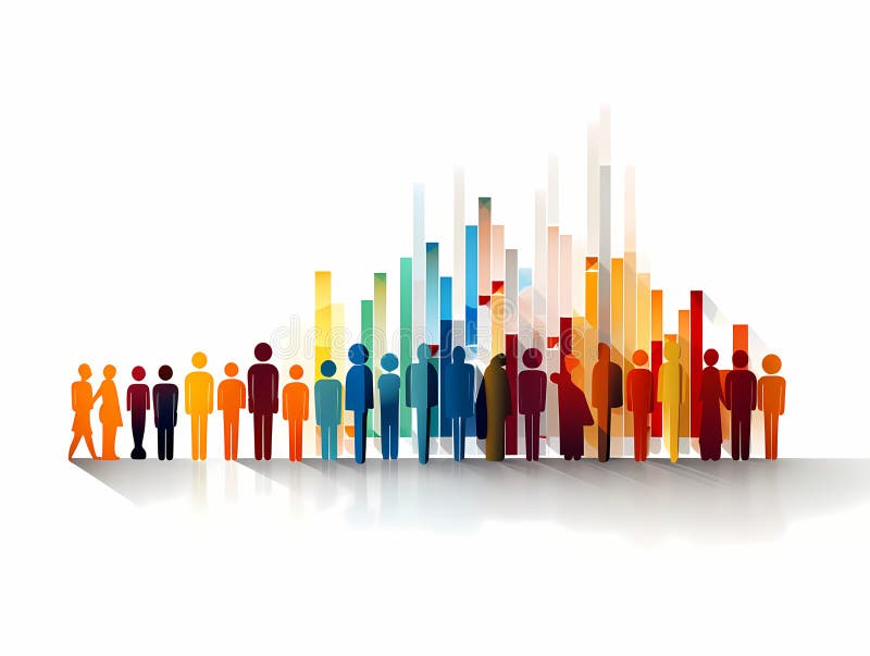 Group of People Standing in a Line Stock Illustration - Illustration of ...