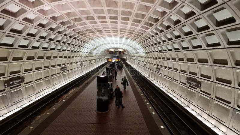 Group of People are Standing on a Metro Train Platform, Waiting for the ...