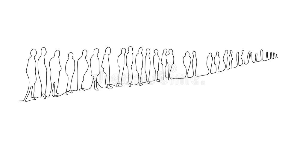 Queue Continuous Line Drawing Stock Illustrations – 65 Queue Continuous ...
