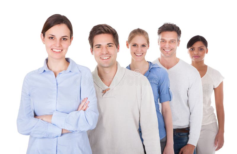 Group of People Standing in a Row Stock Image - Image of people ...