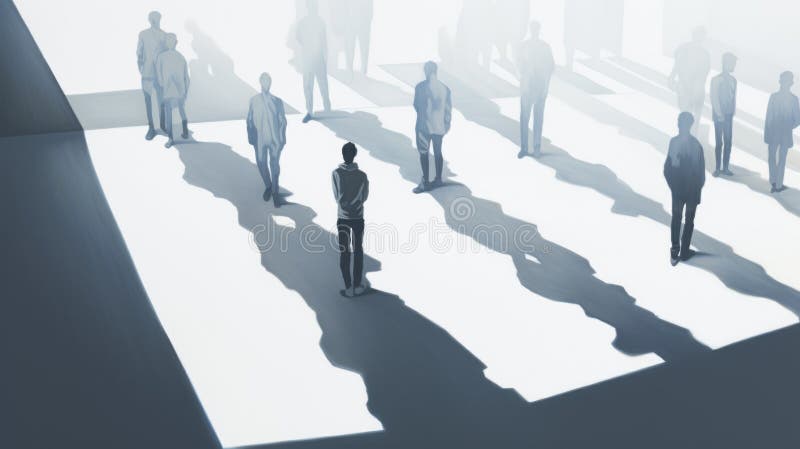Dreamlike Illustration: Shadows, Irony, and Symmetry Stock Illustration ...