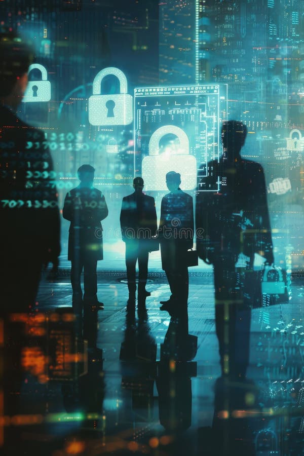 A Group of People Standing Together in Front of a Cityscape, Urban ...