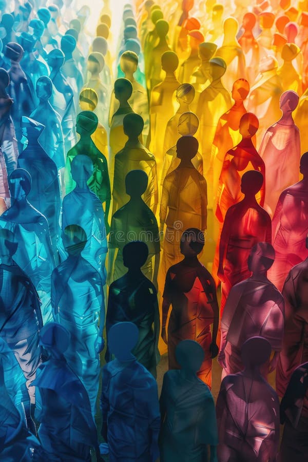 A Group of People Standing Together in Front of a Vibrant, Colorful ...