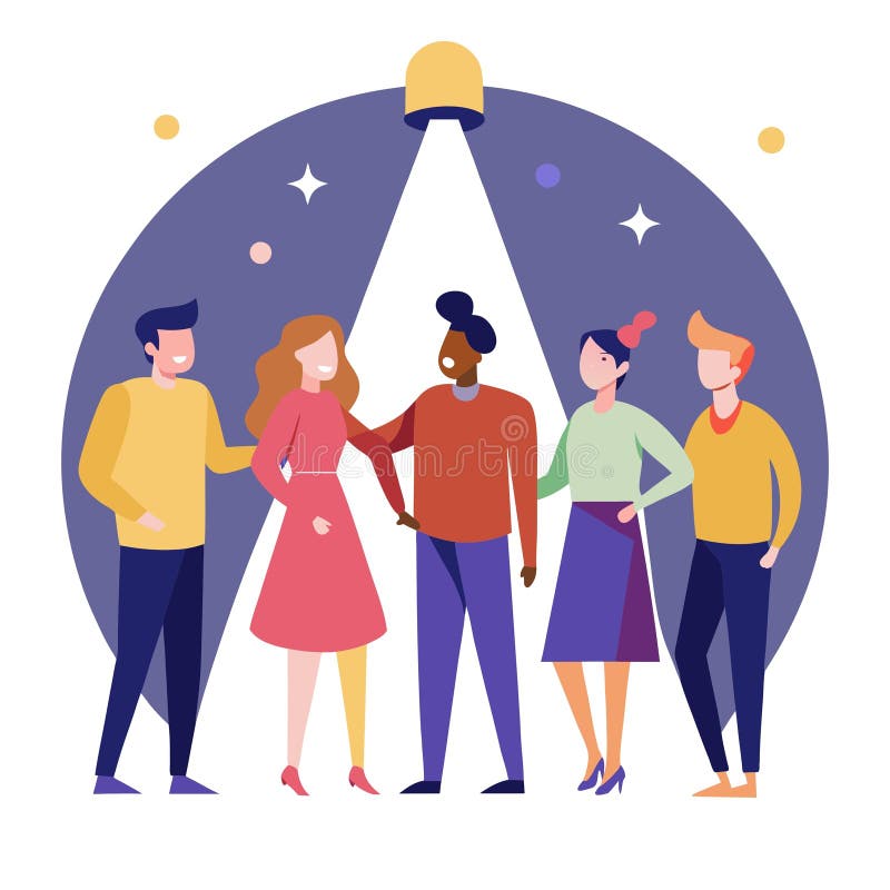 Group of People Standing Together at a Party with Spotlight Stock ...