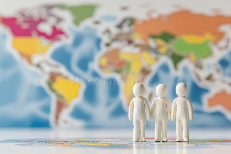 A Group of People Standing on Top of a Map, Discussing or Planning ...