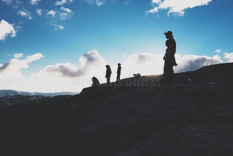 A Group of People Watching the Sunset Stock Image - Image of hike ...