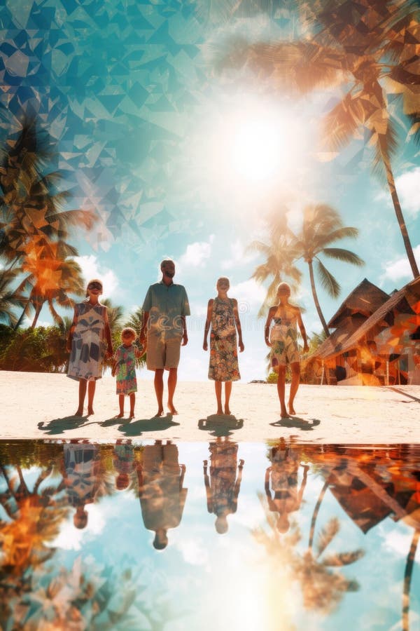 A Group of People Standing on Top of a Sandy Beach. Generative AI Image ...