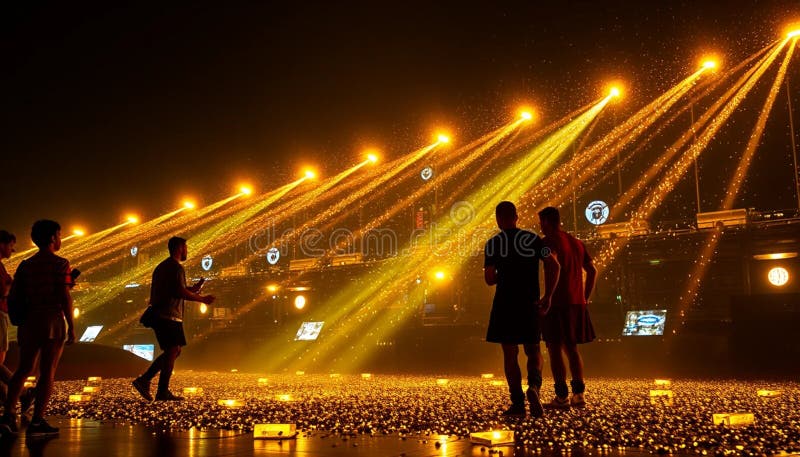 A Group of People Standing on Top of a Stage Generated Stock ...