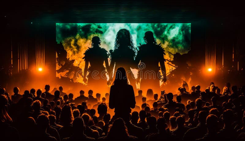 Group of People Standing on Top of Stage. Generative AI Stock ...