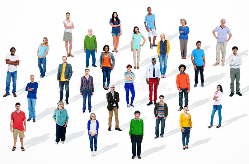 Group of People Standing with Variation Uniform Stock Photo - Image of ...