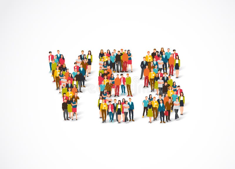 People are Standing in the Shape of Heart Stock Vector - Illustration ...