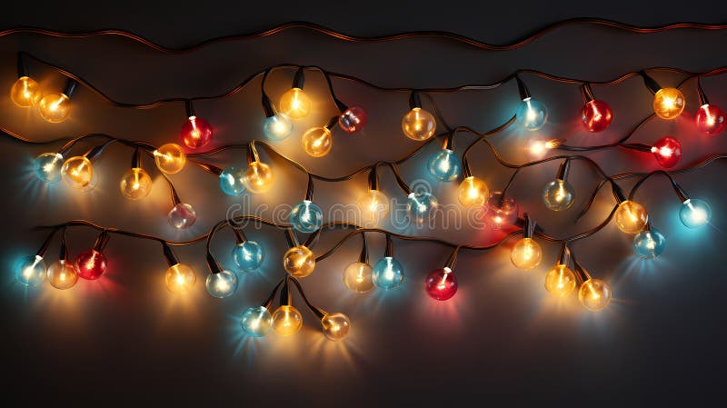 String of Lights with Colorful Lights Stock Illustration - Illustration ...