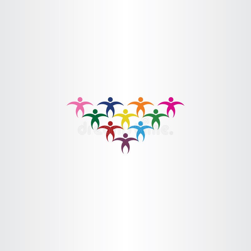 Group of People Students Colorful Vector Icon Logo Stock Vector ...