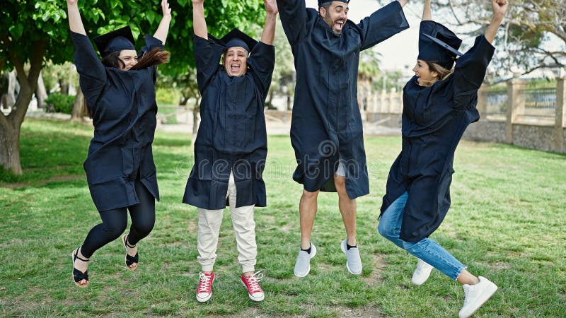 Group of People Students Graduated Holding Diploma with Winner ...