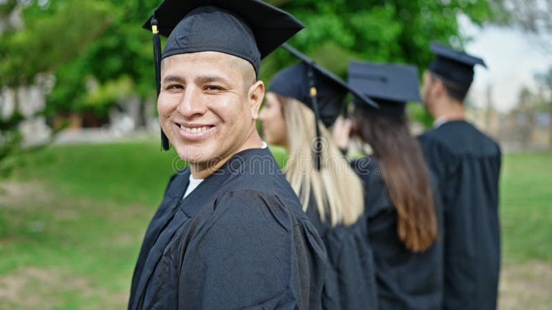 Group of People Students Graduated Smiling Confident Standing Together ...
