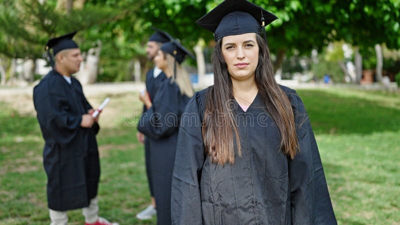 Group of People Students Graduated Standing with Relaxed Expression at ...
