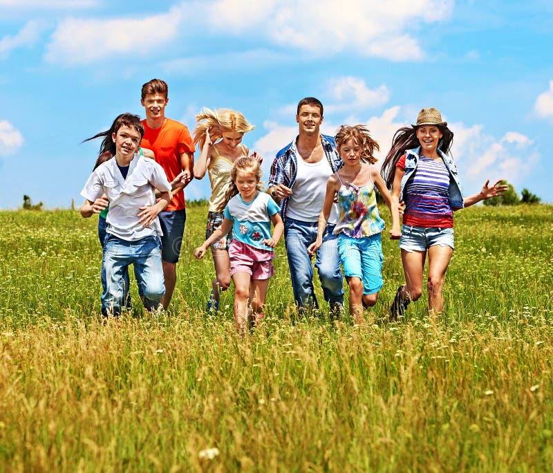 Group People Summer Outdoor. Stock Photo - Image of crowd, happy: 41015350