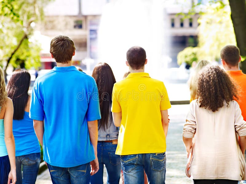 Group People in Summer Outdoor. Stock Image - Image of cute, park: 32199617