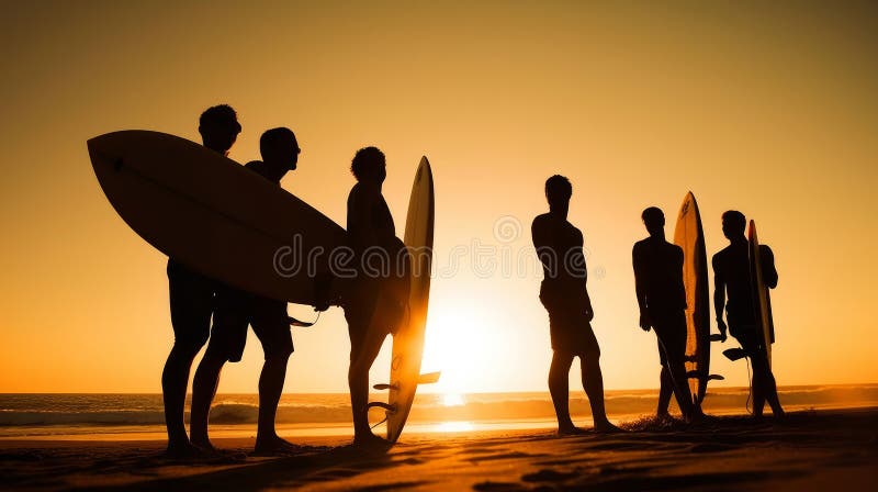 Group of People on Sunset Group of People on Sunset Group of People ...